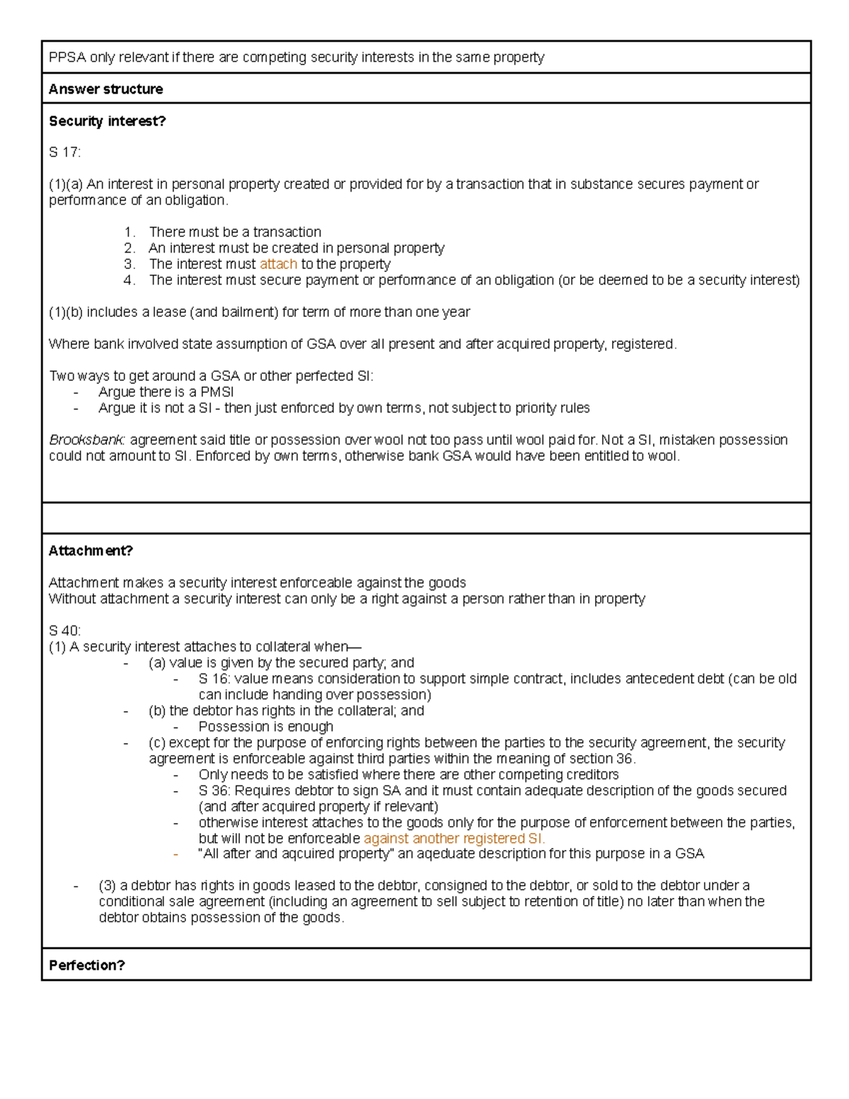 PPSA CS - Summary Introduction to Commercial Law - PPSA only relevant ...