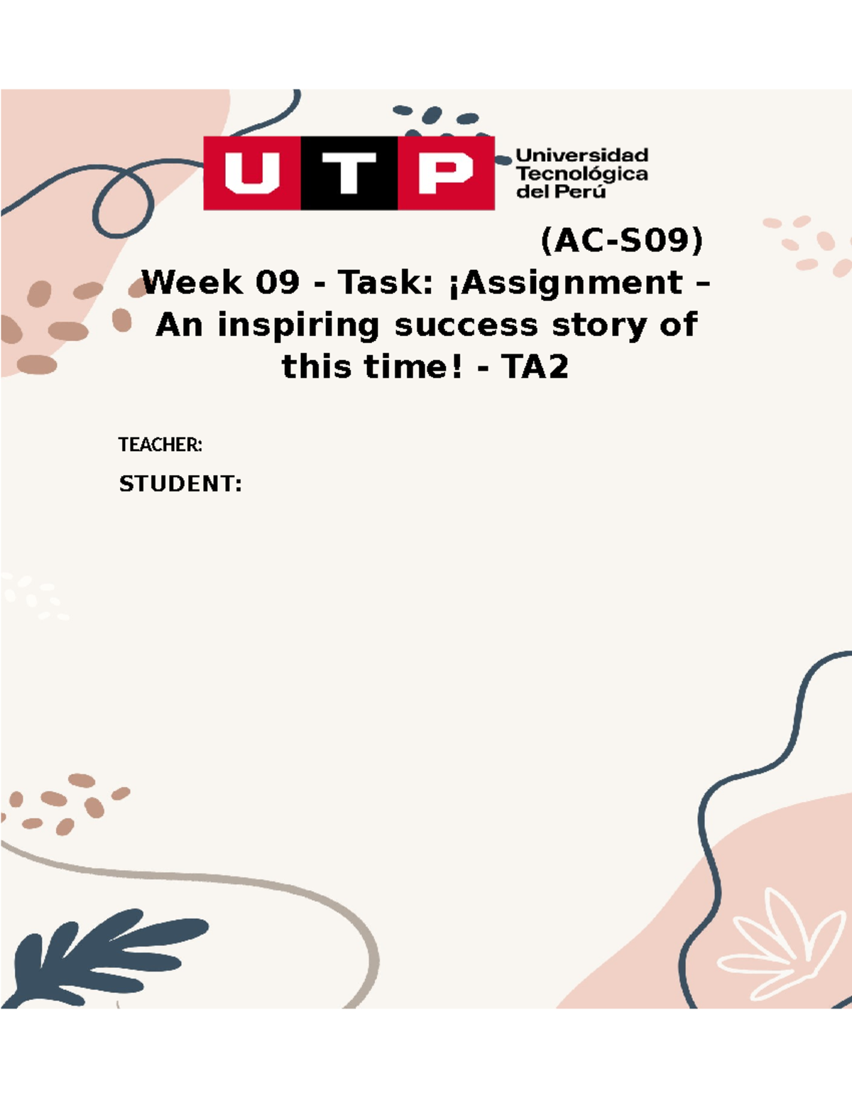 🔴 (AC-S09) Week 09 - Task ¡Assignment – An inspiring success story of ...