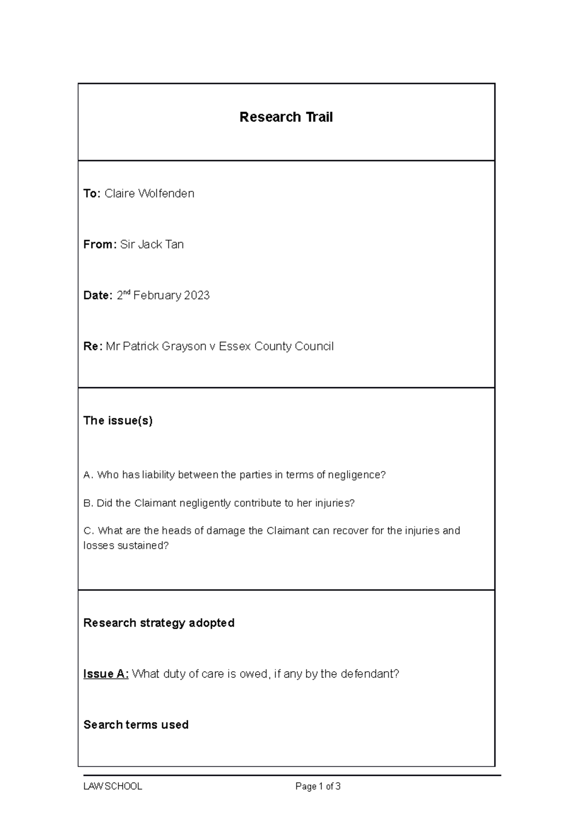 BTC Drafting WS3 Apply Template research trail - Research Trail To ...