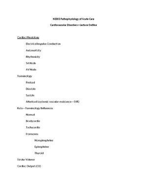 Neuro Notes - Cliff Notes: Neuro NURS 3303 Pathophysiology Acute Neuro ...