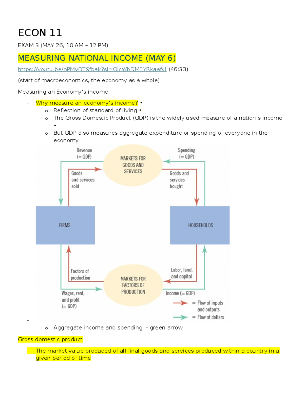 ECON 11 - Chapters 20, 23-26, 28 - ECON 11 EXAM 3 (MAY 26, 10 AM – 12 ...