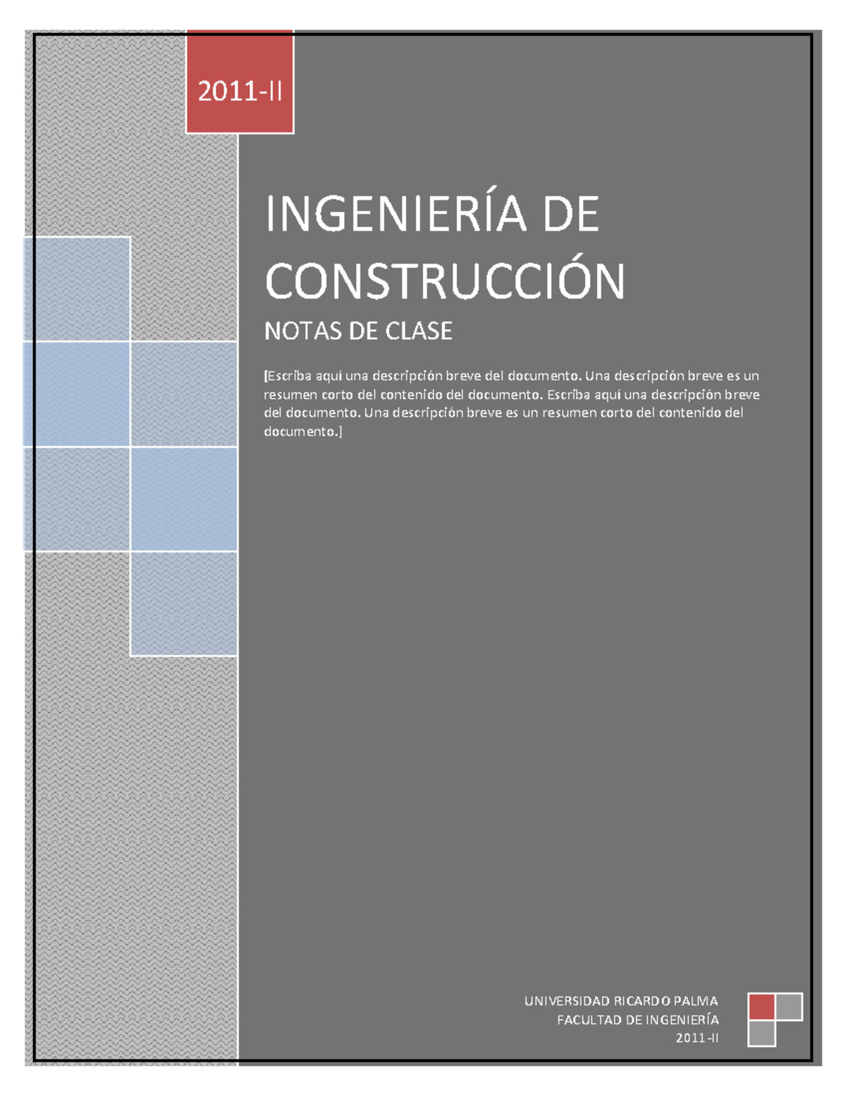 Ingeniería DE Construcción Notas DE Clase - Warning: TT: undefined function: 32 Warning: TT ...