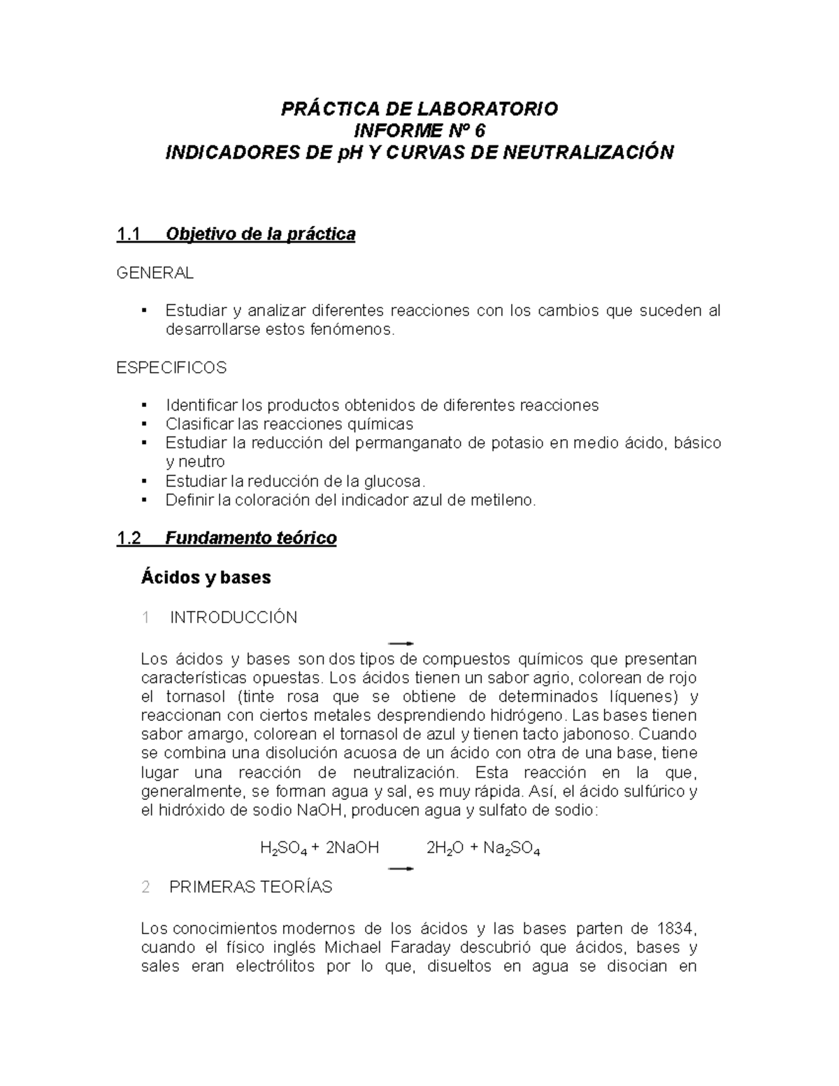 PR Ctica 6 QMC 100L - Cuestionario - PRÁCTICA DE LABORATORIO INFORME Nº 6 INDICADORES DE pH Y ...