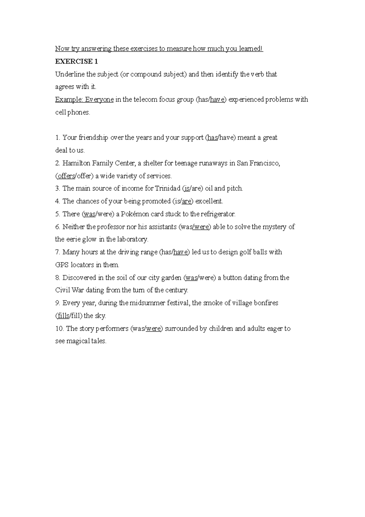 Week 2-SVA-Kavesh - english work - Now try answering these exercises to ...
