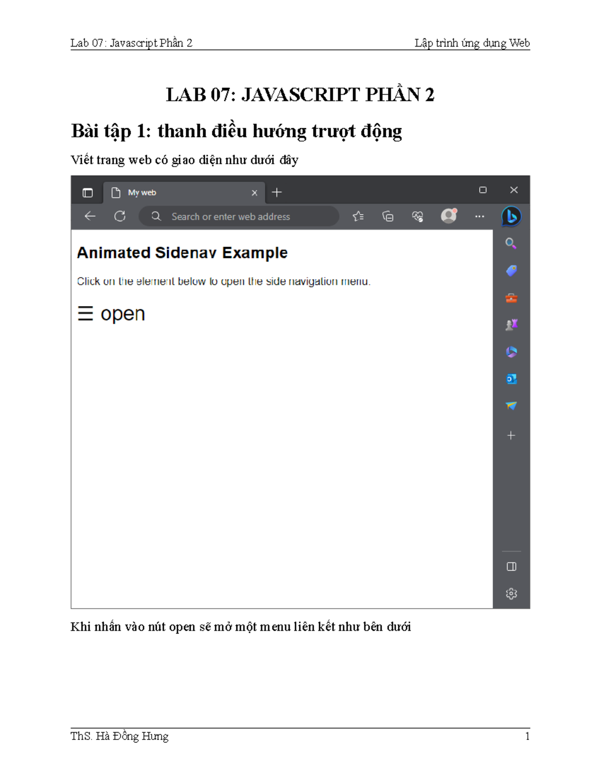 Lab07 Js P2 Thuc Hanh Js Lab 07 Javascript PhẦn 2 Bài Tập 1 Thanh