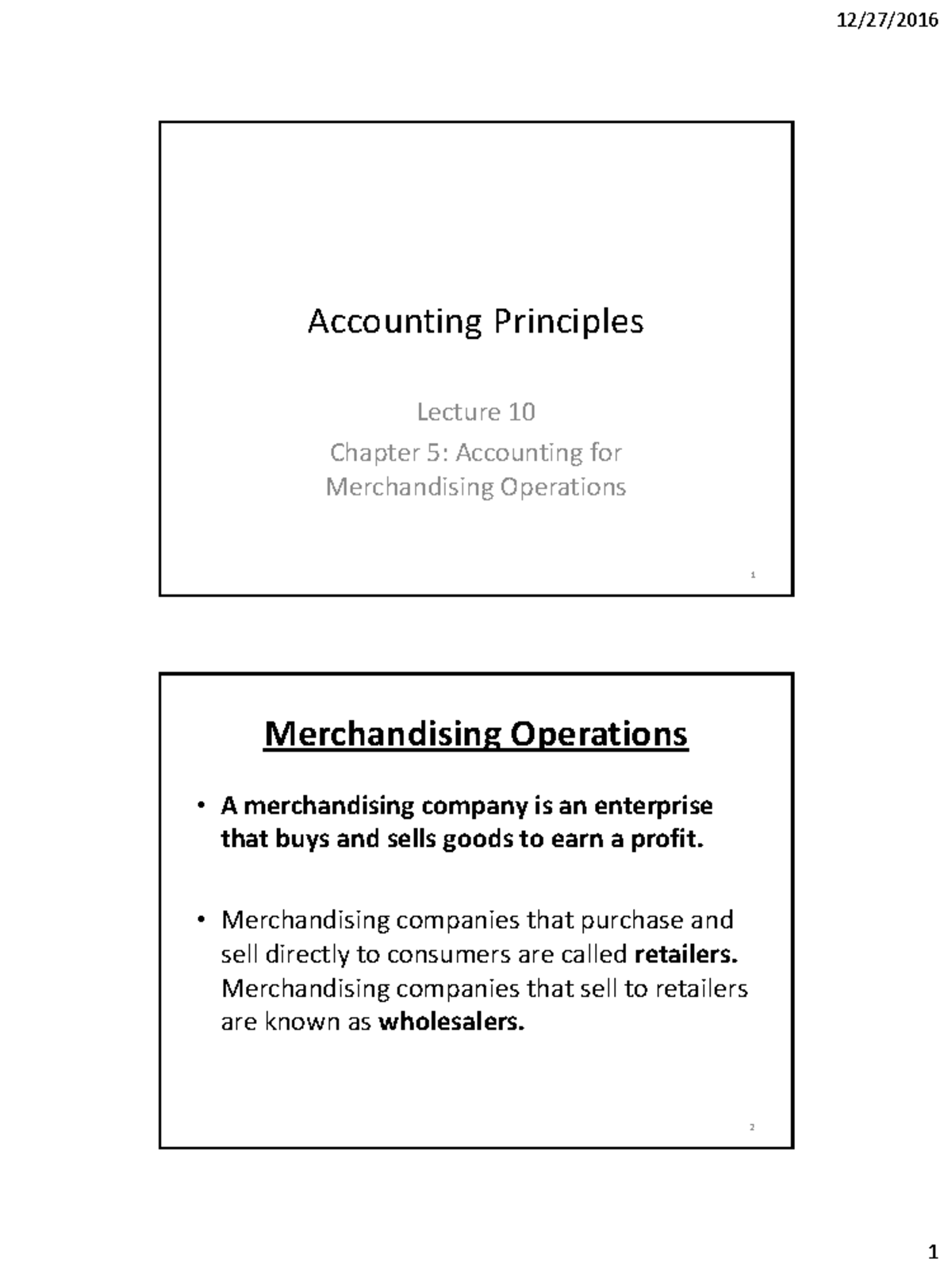 Accounting Principles-Lecture 10 - Accounting Principles Lecture 10 ...