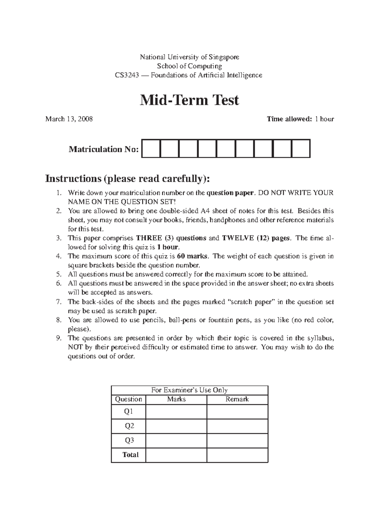 Cs3243-midterm 2008Cs3243-midterm 2008Cs3243-midterm 2008Cs3243-midterm ...
