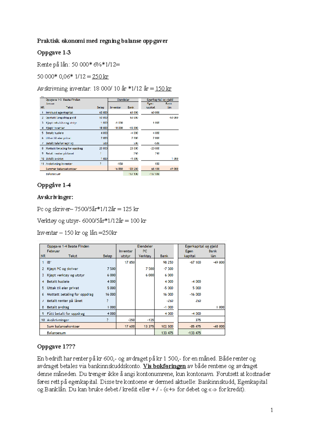 Øvingsoppgaver - oppgaver praktisk økonomi med regning - Praktisk ...