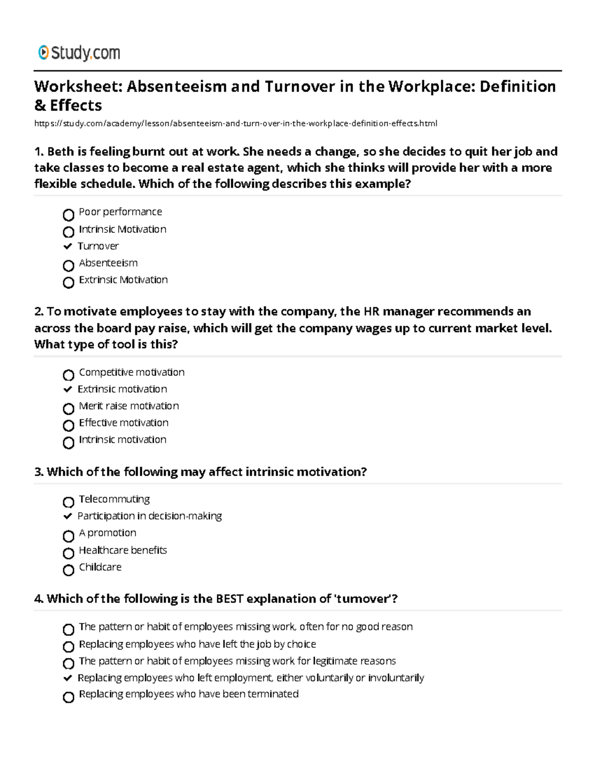 Absenteeism and Turnover in the Workplace - Definition & Effects ...