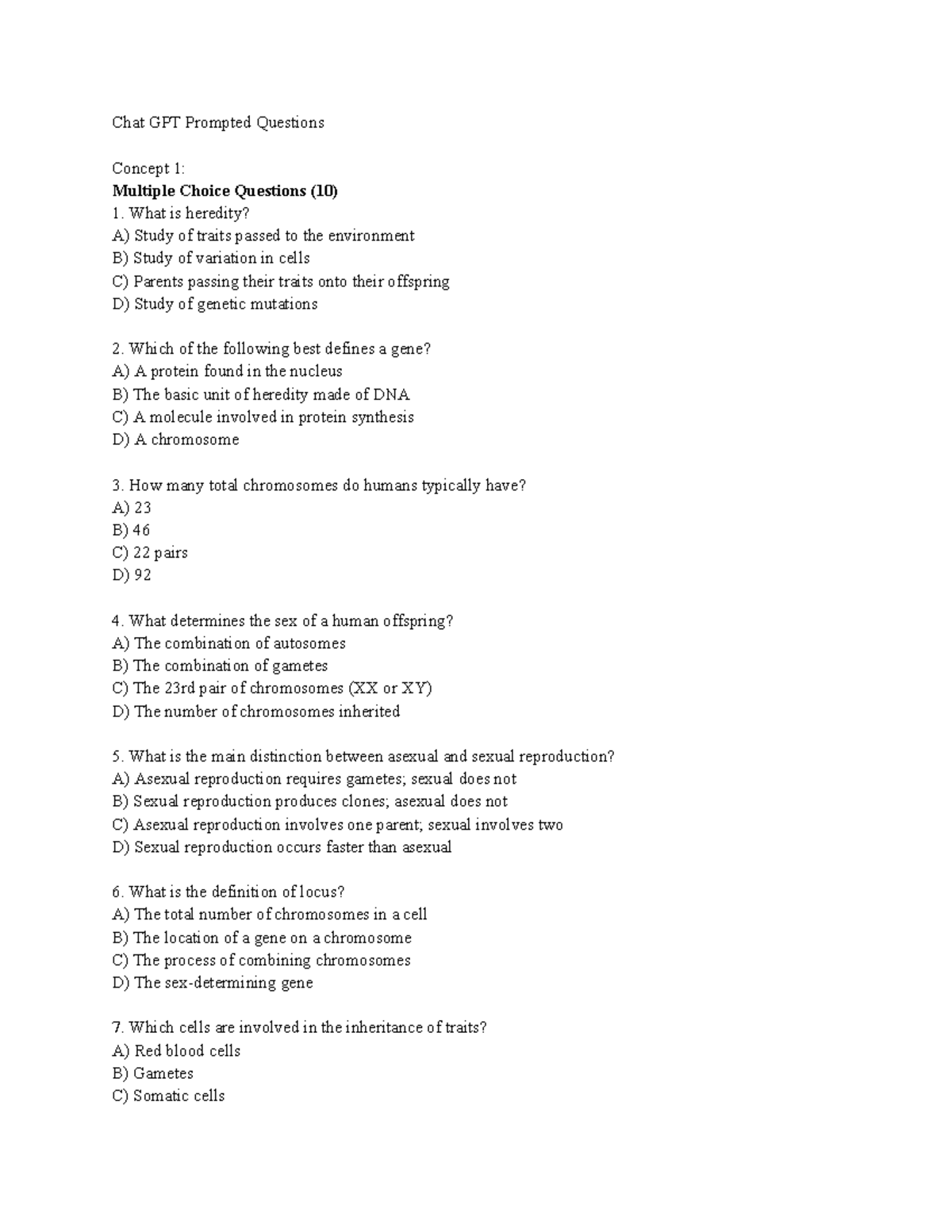 Concept 1 - Practice problems - Chat GPT Prompted Questions Concept 1 ...