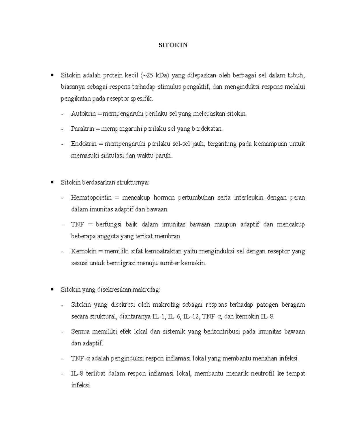 Sitokin - Pengertian dan jenis. - SITOKIN Sitokin adalah protein kecil ...