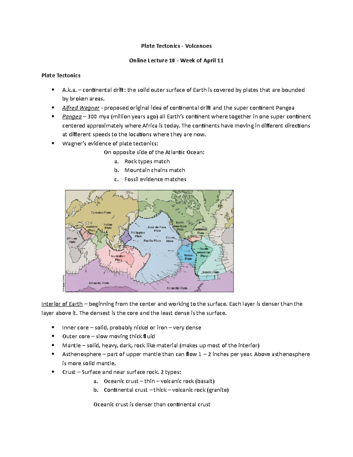 Spring 2022 Online 2613 Lecture 9 Plate Tectonics - Plate Tectonics ...