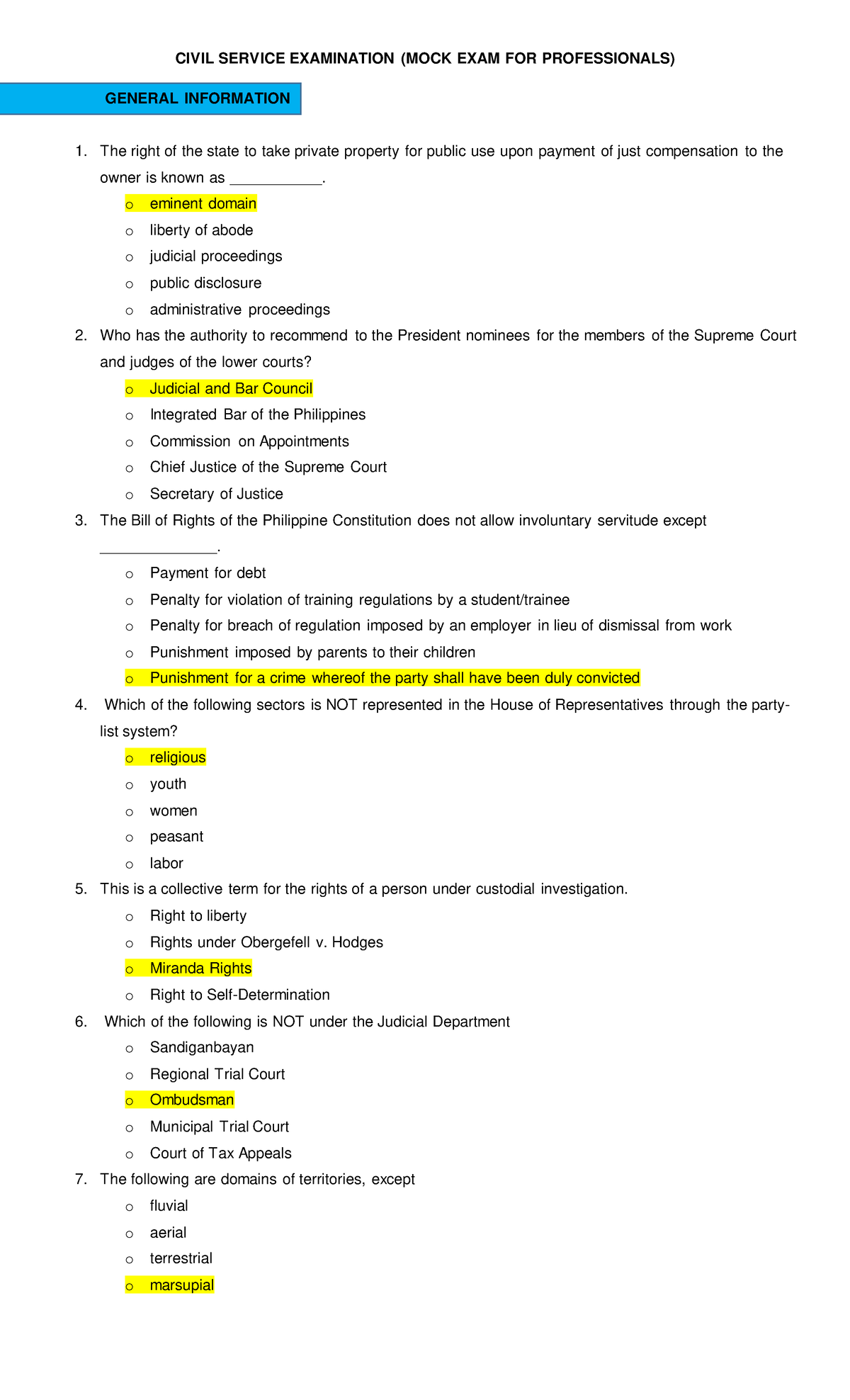 CSE For Professional General Information - CIVIL SERVICE EXAMINATION ...