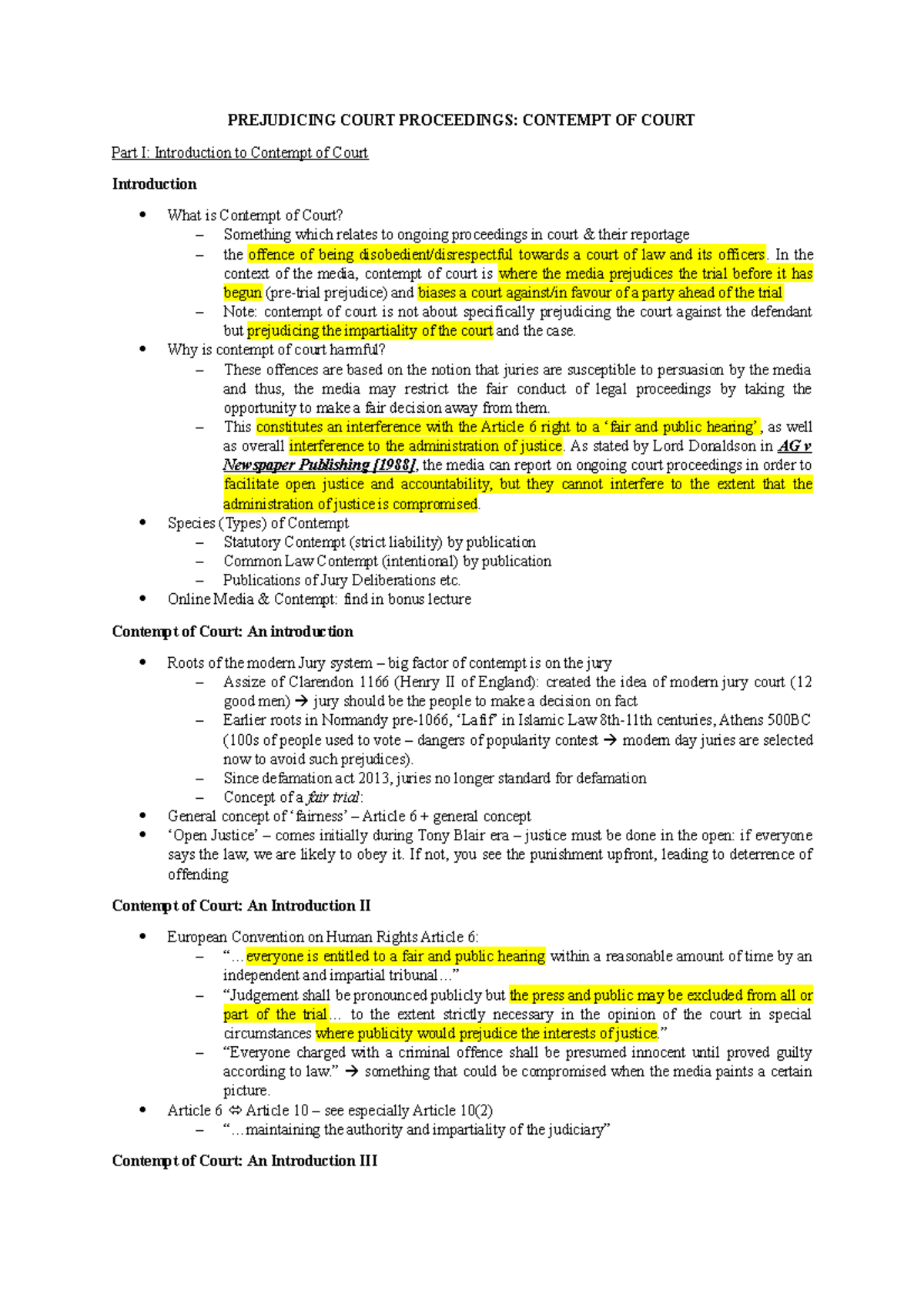 Contempt of court - PREJUDICING COURT PROCEEDINGS: CONTEMPT OF COURT ...