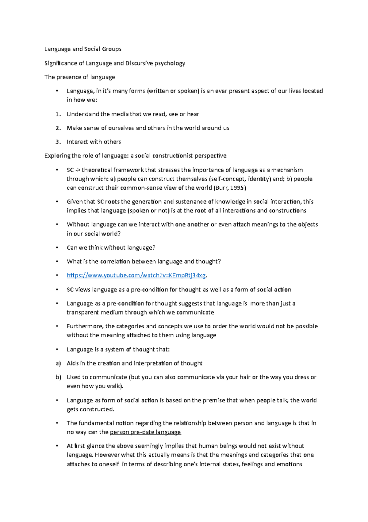 Language and Social Groups - Language and Social Groups Significance of ...