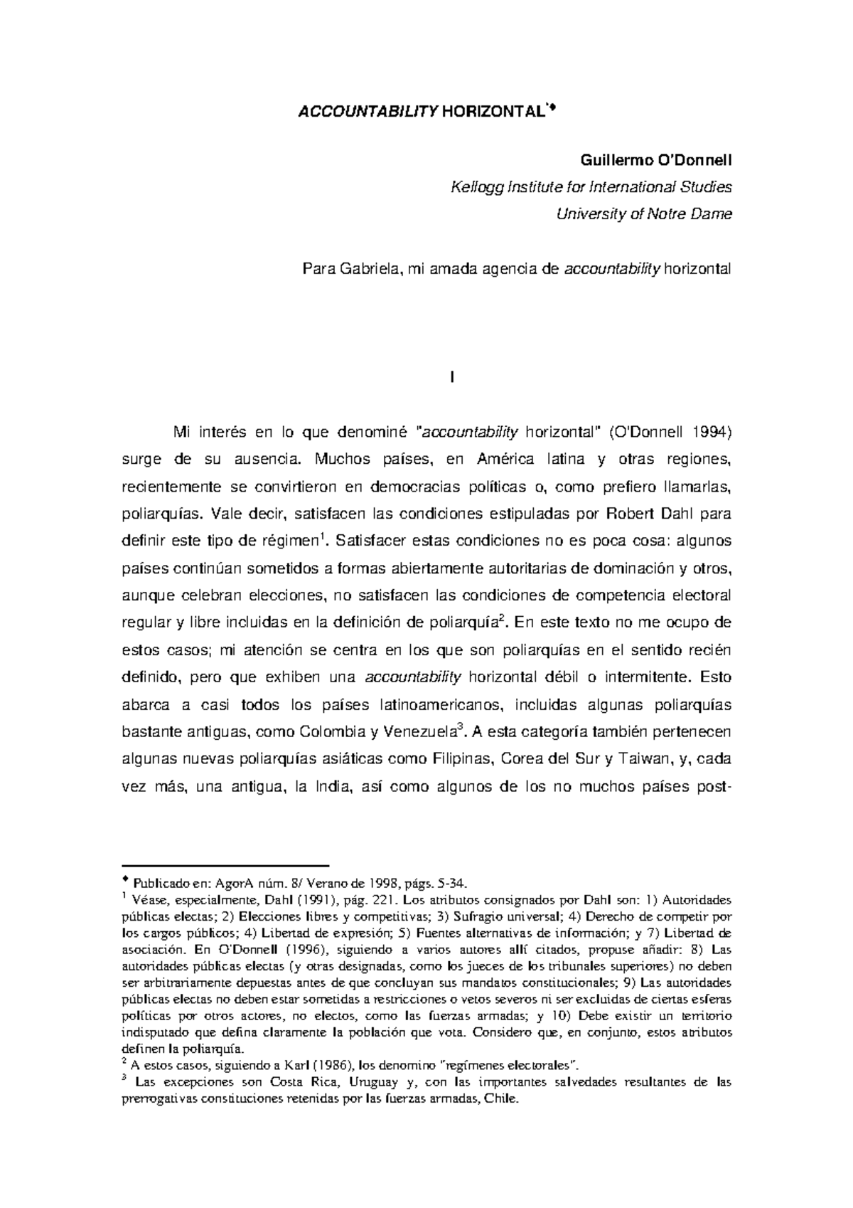 O’Donnell, Guillermo. 1998. “Accountability horizontal ...