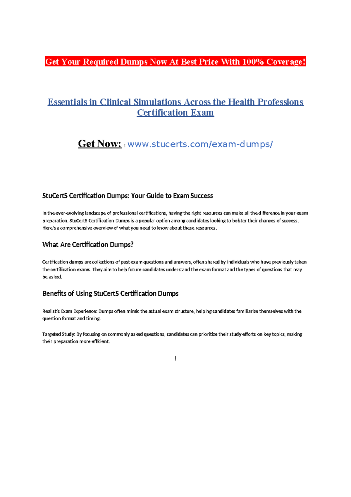 Essentials in Clinical Simulations Across the Health Professions ...