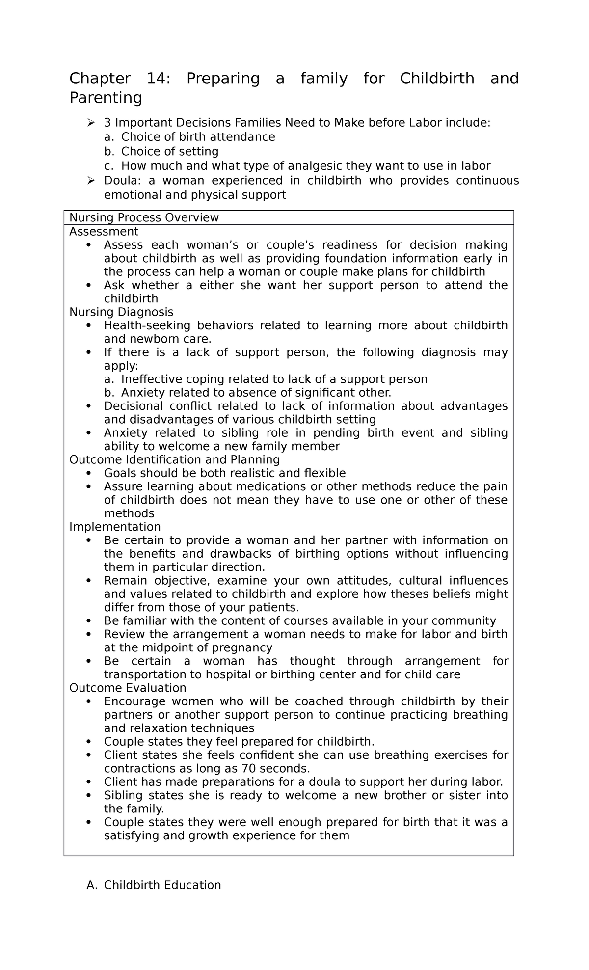 511110794-Chapter-14 - Chapter 14: Preparing a family for Childbirth ...