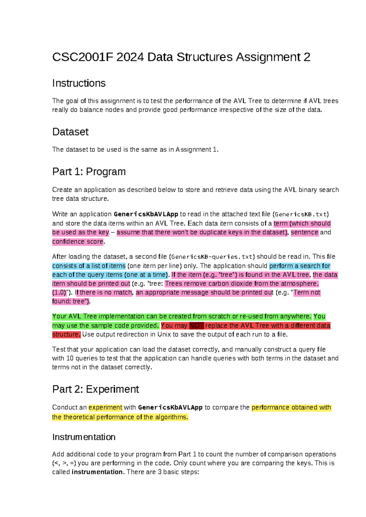 CSC2001 F-2024-DSAssignment 2 - CSC2001F 2024 Data Structures Assignment 2 Instructions The goal ...