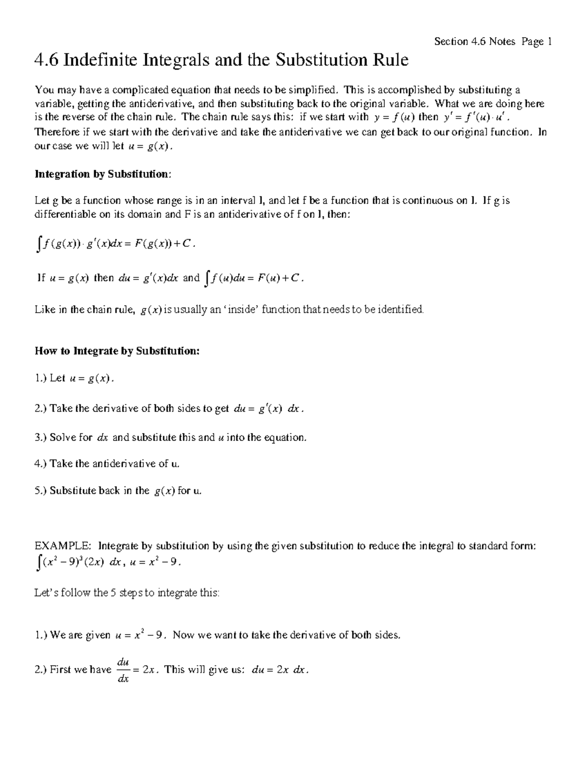 4 6 Notes 181U - very important math 181 lecture materials with example ...