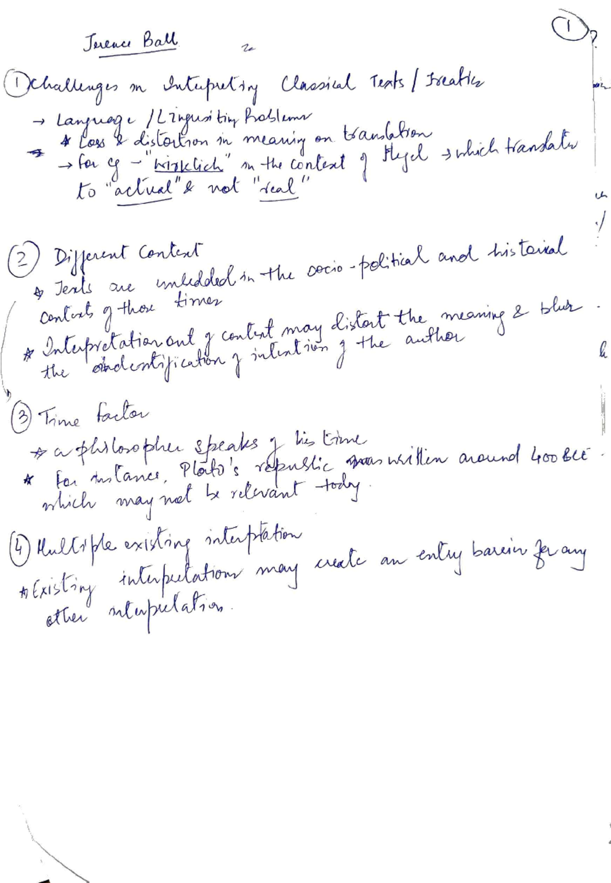 Terrence ball short notes - BA Honours Political Science - Studocu