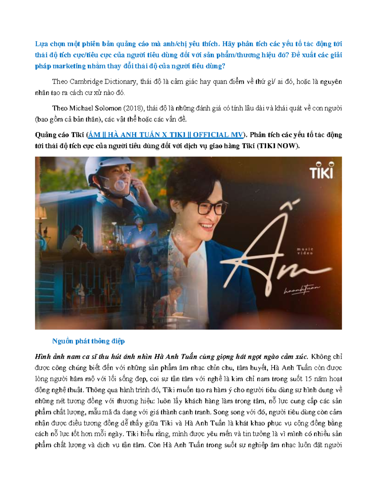 HVKH Bài tập Chương 3 - Bài tập thực hành HVKH - Lựa chọn một phiên bản ...