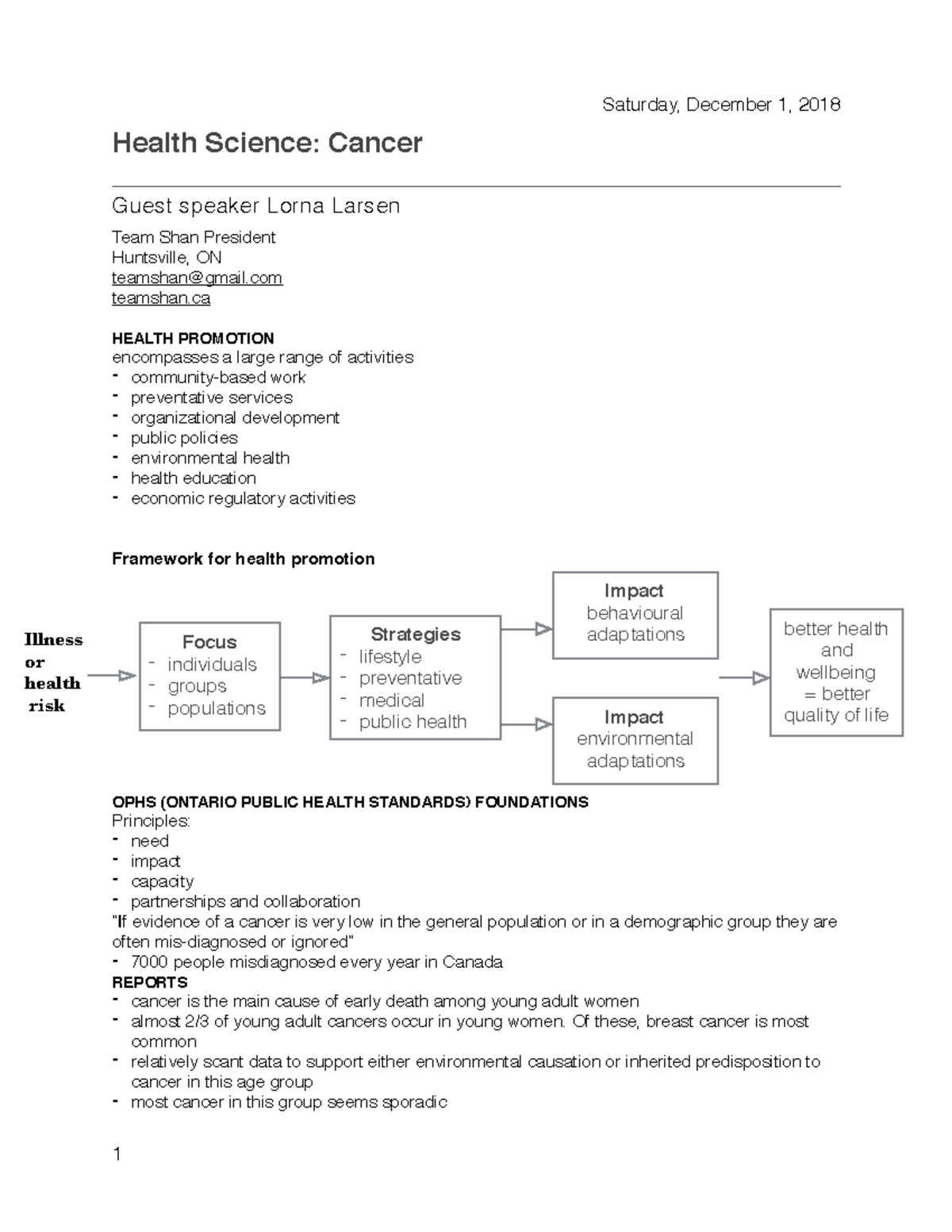 Health sci- cancer - Summary notes - Health Science: Cancer Guest ...