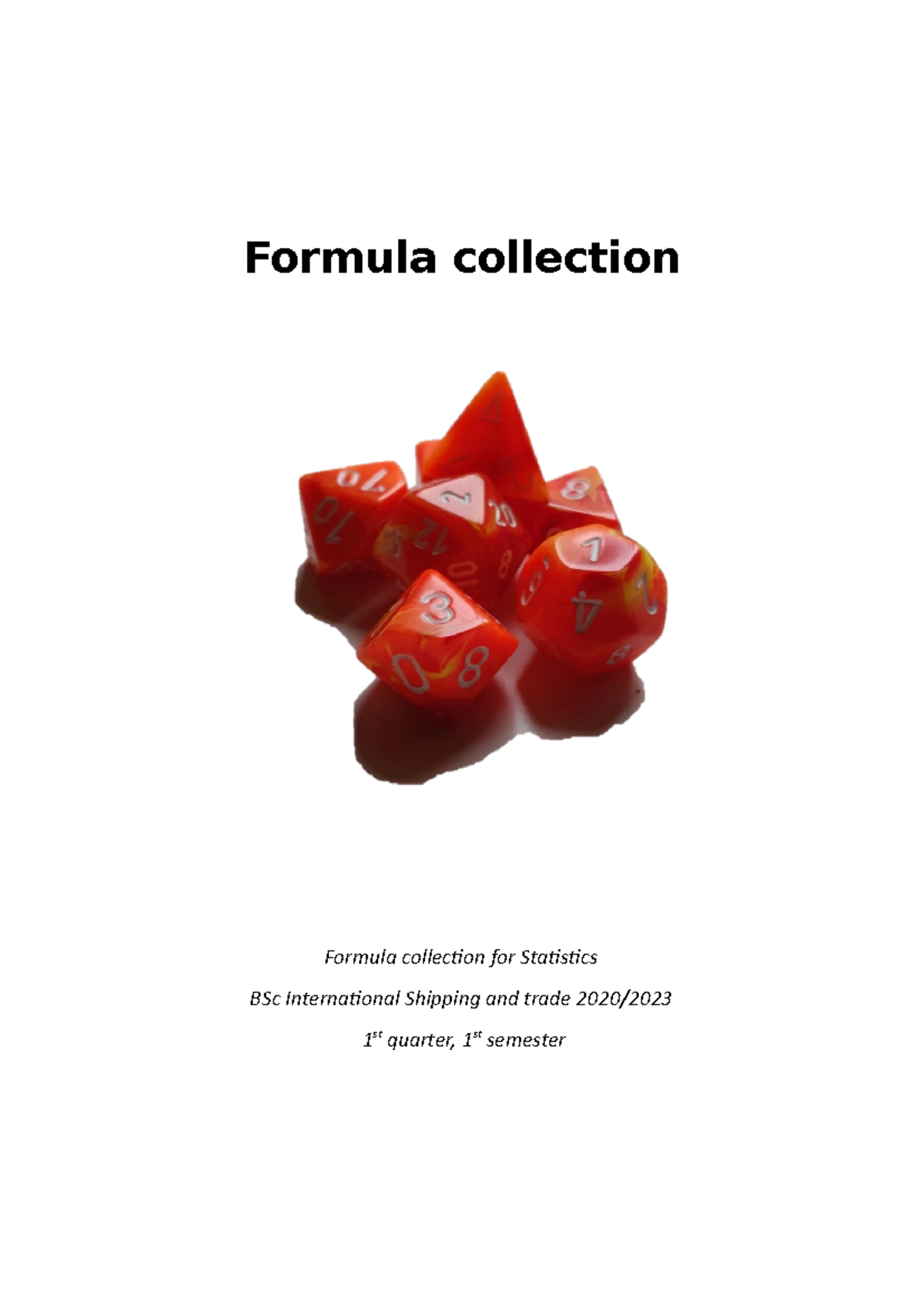 Formula Collection i statistik - Formula collection Formula collection ...