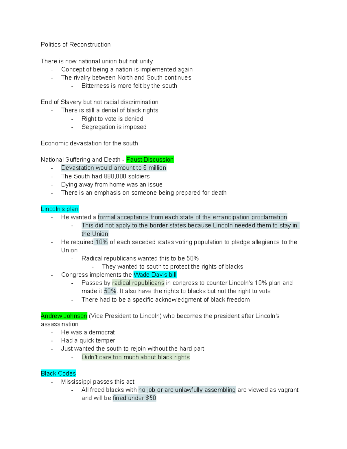 Politics of Reconstruction - Politics of Reconstruction There is now ...