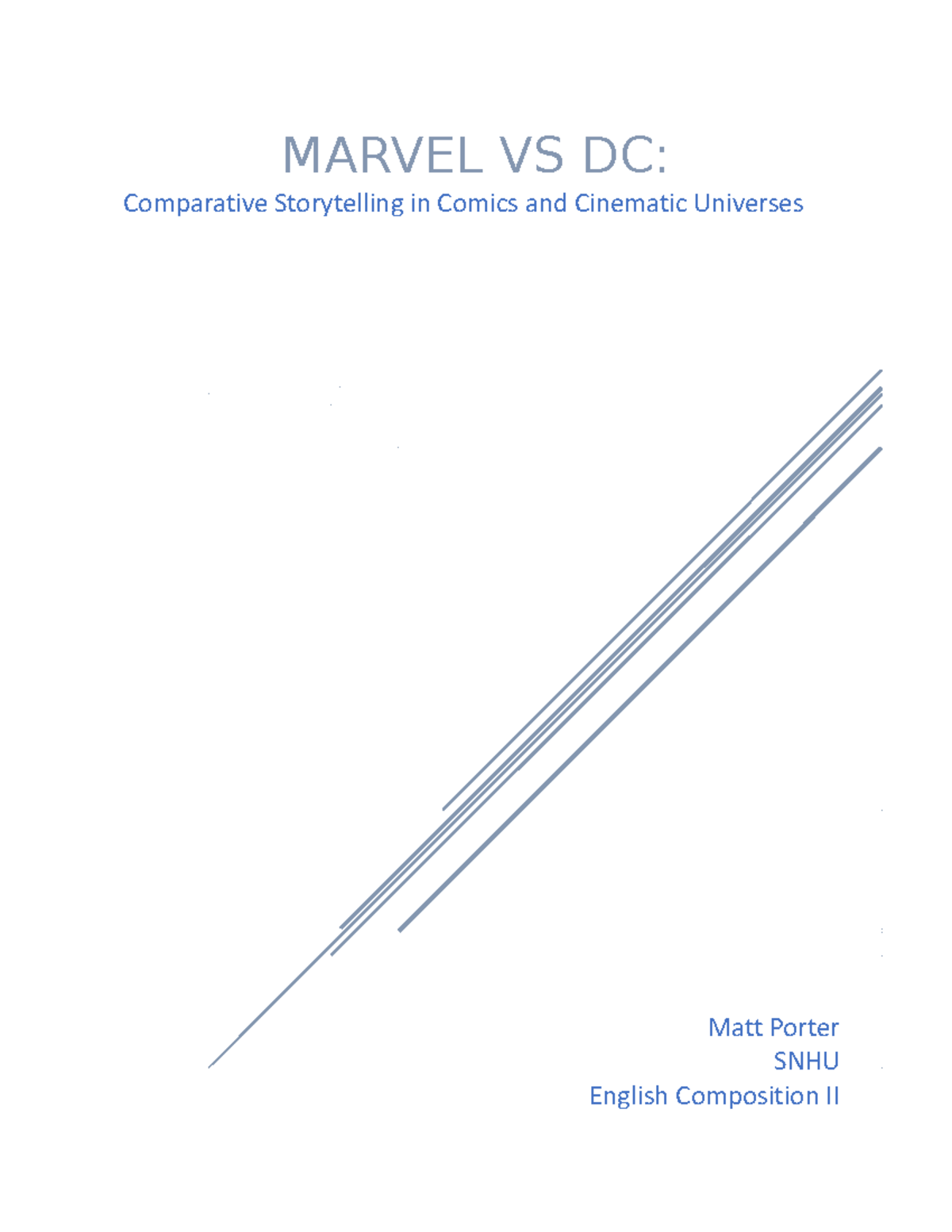 3-6 Project One - MARVEL VS DC: Comparative Storytelling in Comics and ...