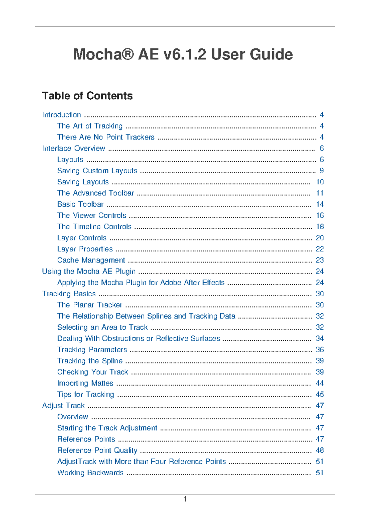 Mocha AE Plugin User Guide - Mocha® AE v6.1 User Guide Introduction Table of Contents The Art of ...