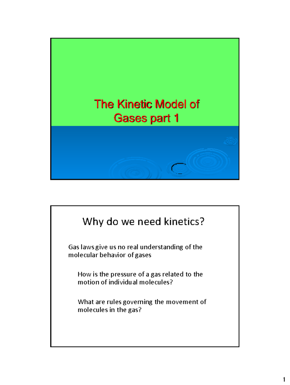 Lecture 4 Kinetic Model of Gases part1 - The Kinetic Model of Gases ...