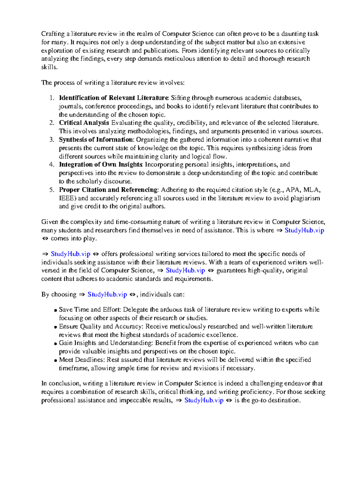 Literature Review Computer Science - Crafting a literature review in ...