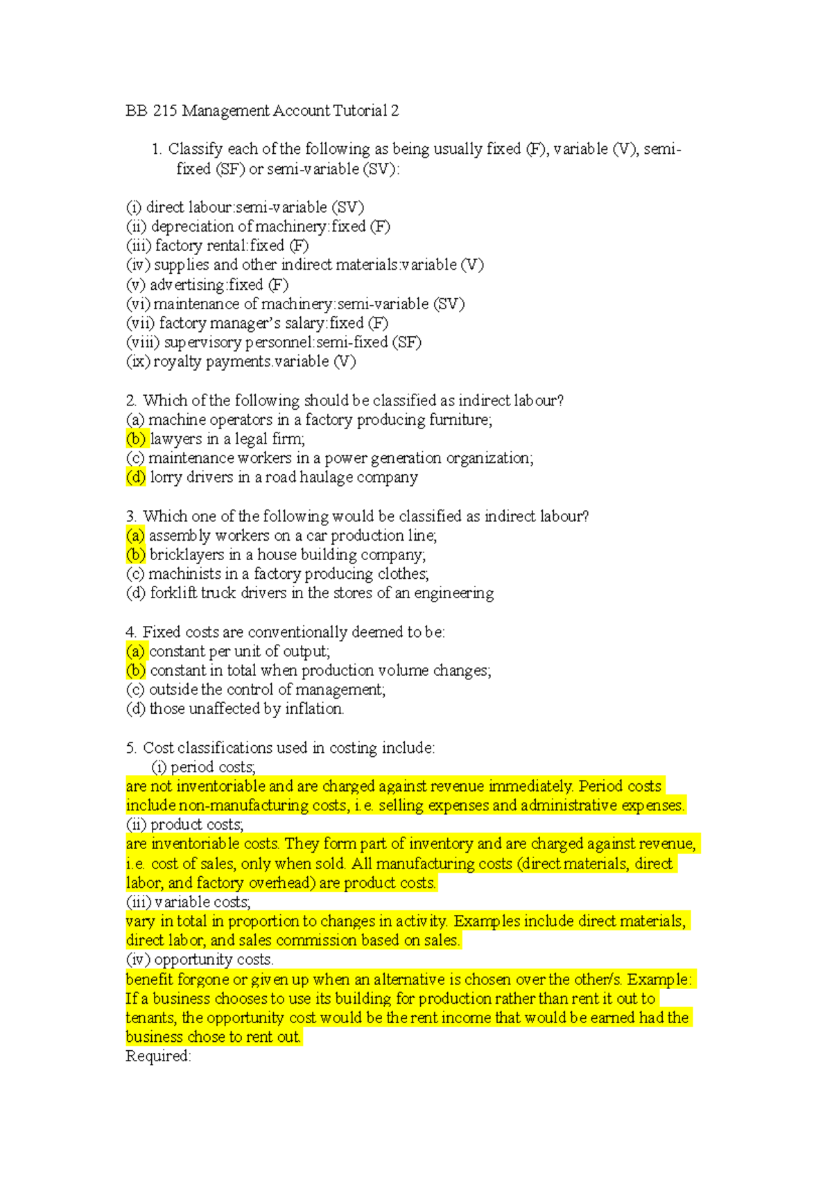 BB 215 Management Account Tutorial 2 Cost Classifications Used In bb-215-management-account-tutorial-2-cost-classifications-used-in