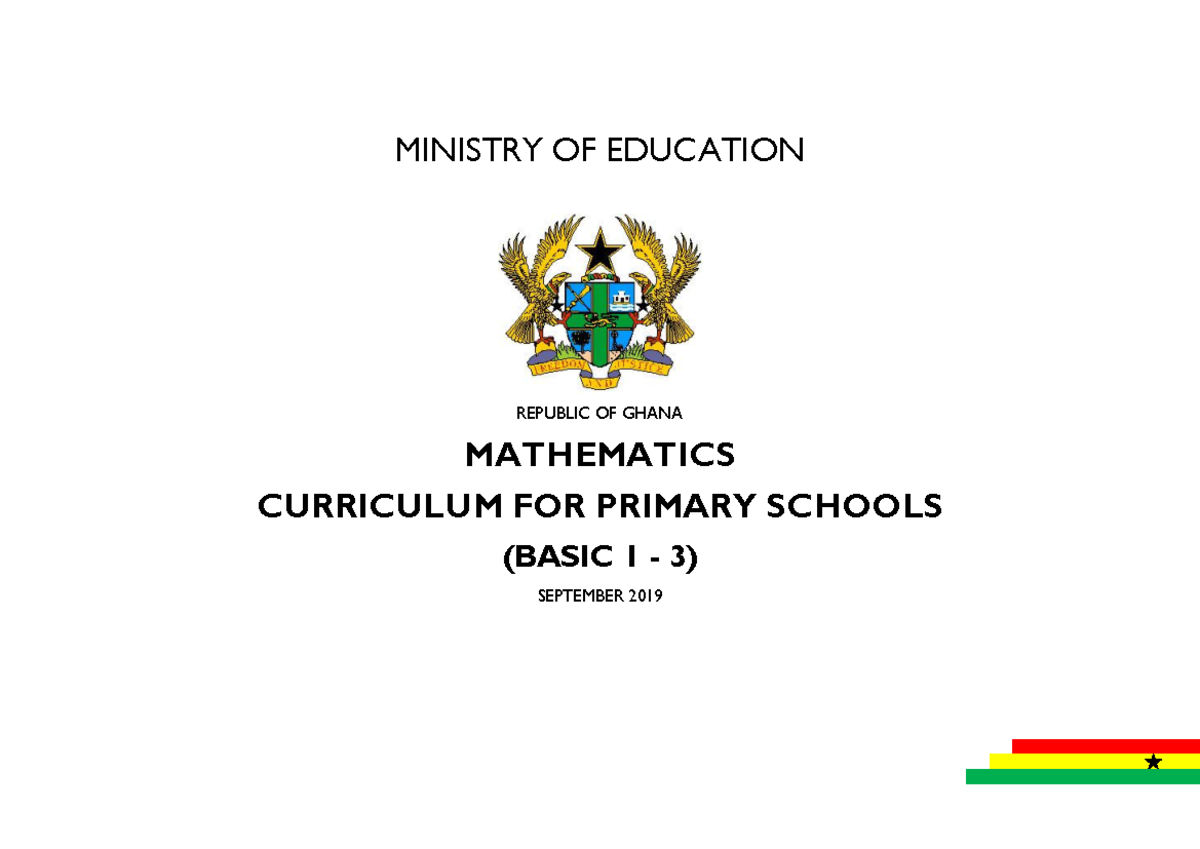 GES New Mathematics Syllabus for Lower Primary Basic 1 3 - MINISTRY OF ...
