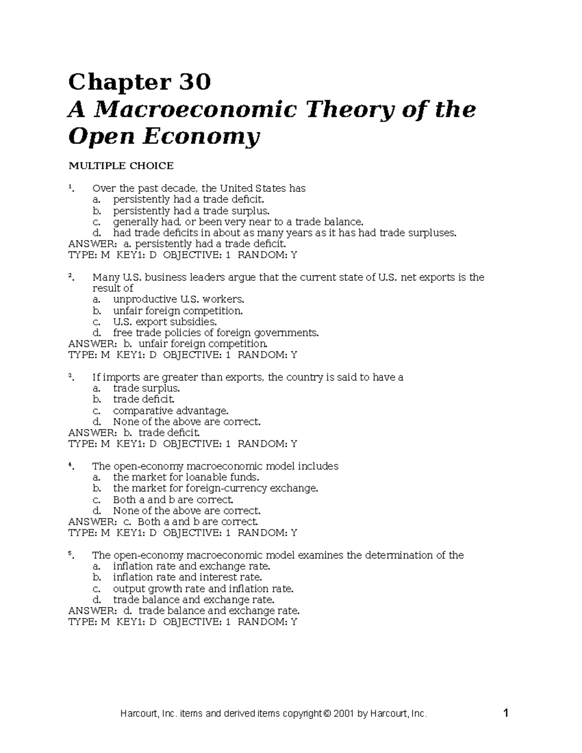 Chap30 - textbank - Chapter 30 A Macroeconomic Theory of the Open ...
