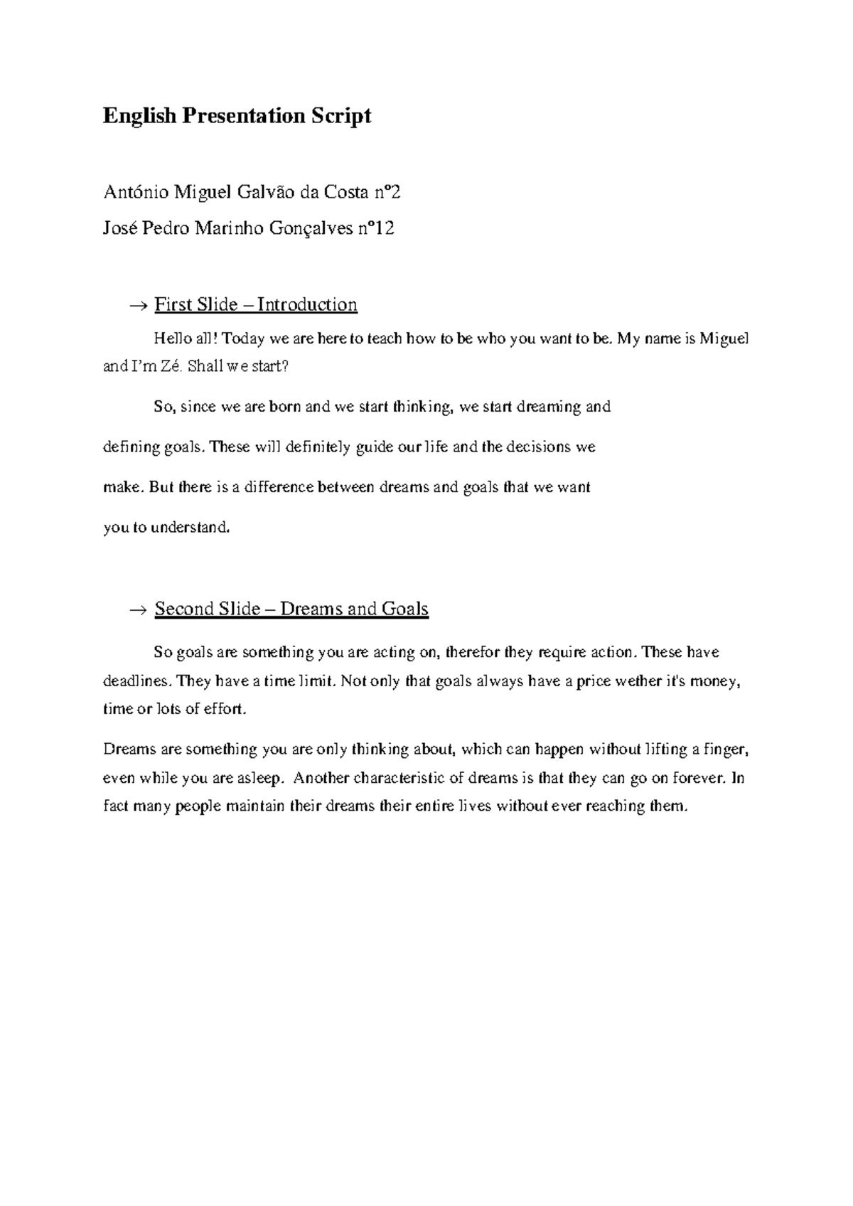 English Presentation - Future Life Choices - English Presentation ...