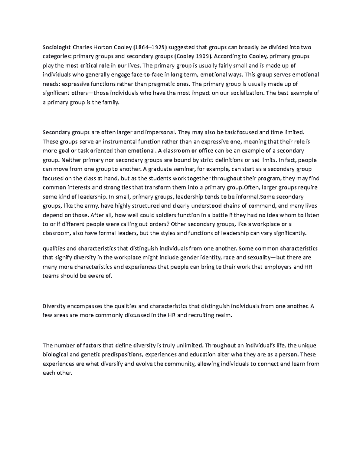 Sociologist Cha - Helping - Sociologist Charles Horton Cooley (1864 ...