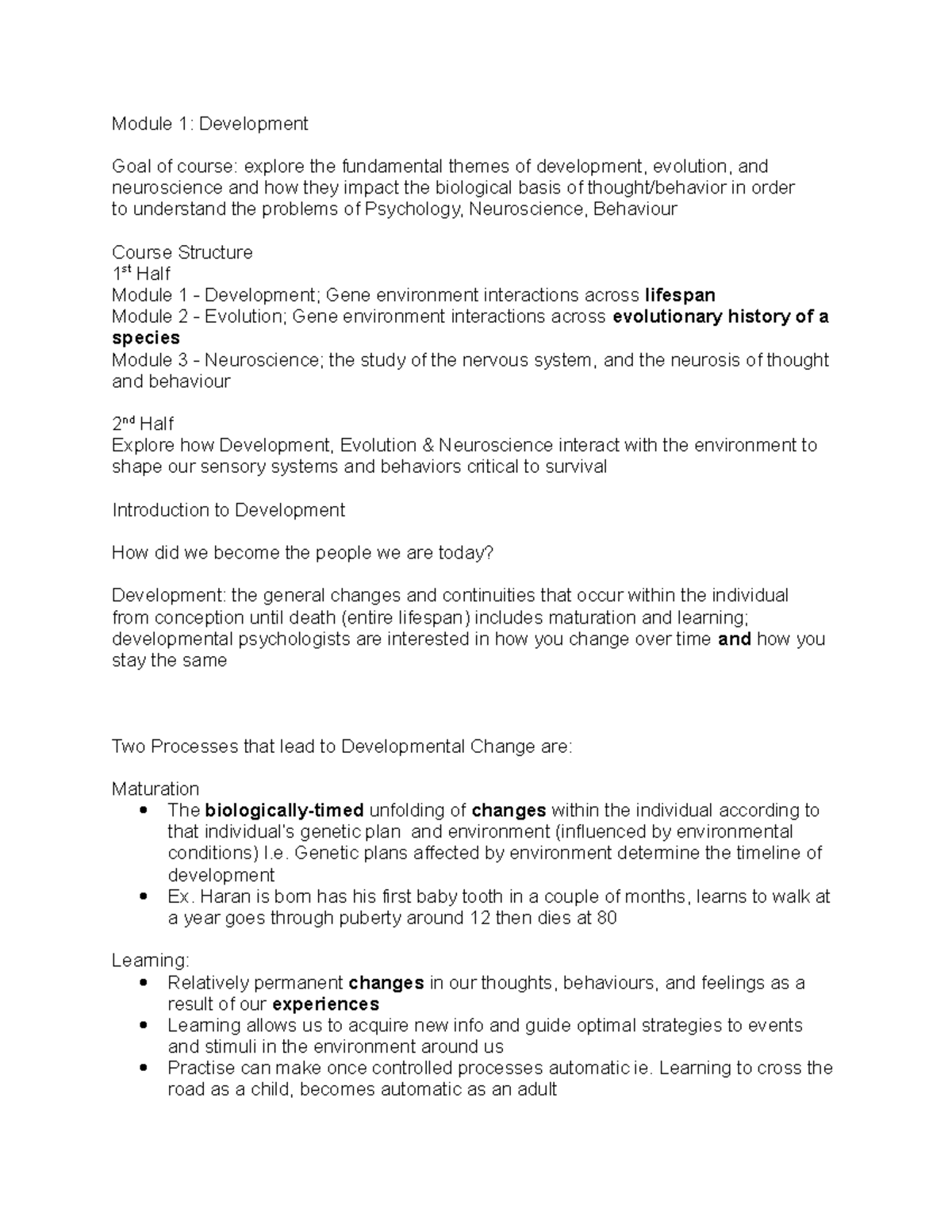 Module 1 - Development - Module 1: Development Goal of course: explore ...