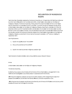 PIC Module 2 Undrip - for your reference - I. UNIT TITLE UNITED NATIONS ...