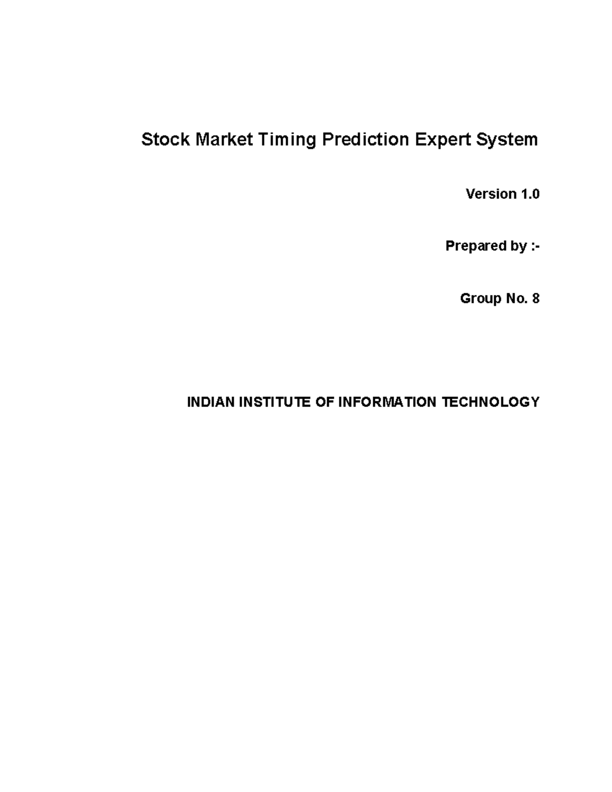 AI Project Report - Stock Market Timing Prediction Expert System ...
