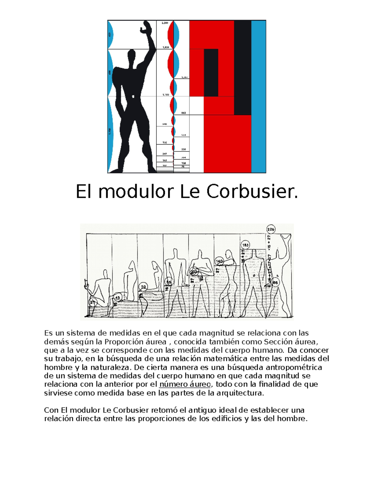 Conceptos nuevo - El modulor Le Corbusier. Es un sistema de medidas en ...