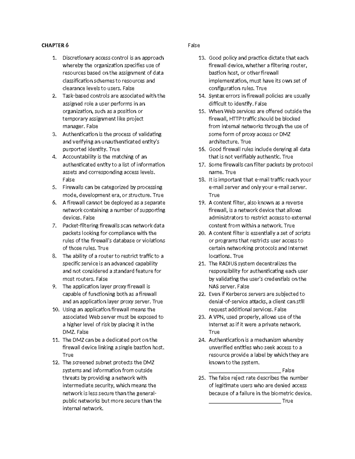 Infor Chapter 5-6 Flash Cards - CHAPTER 6 Discretionary access control ...
