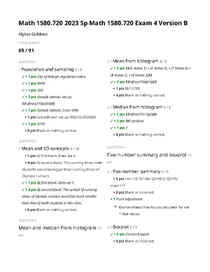 Module 5 test - probability - Math 1580 2023 Sp Math 1580 Exam 5 ...