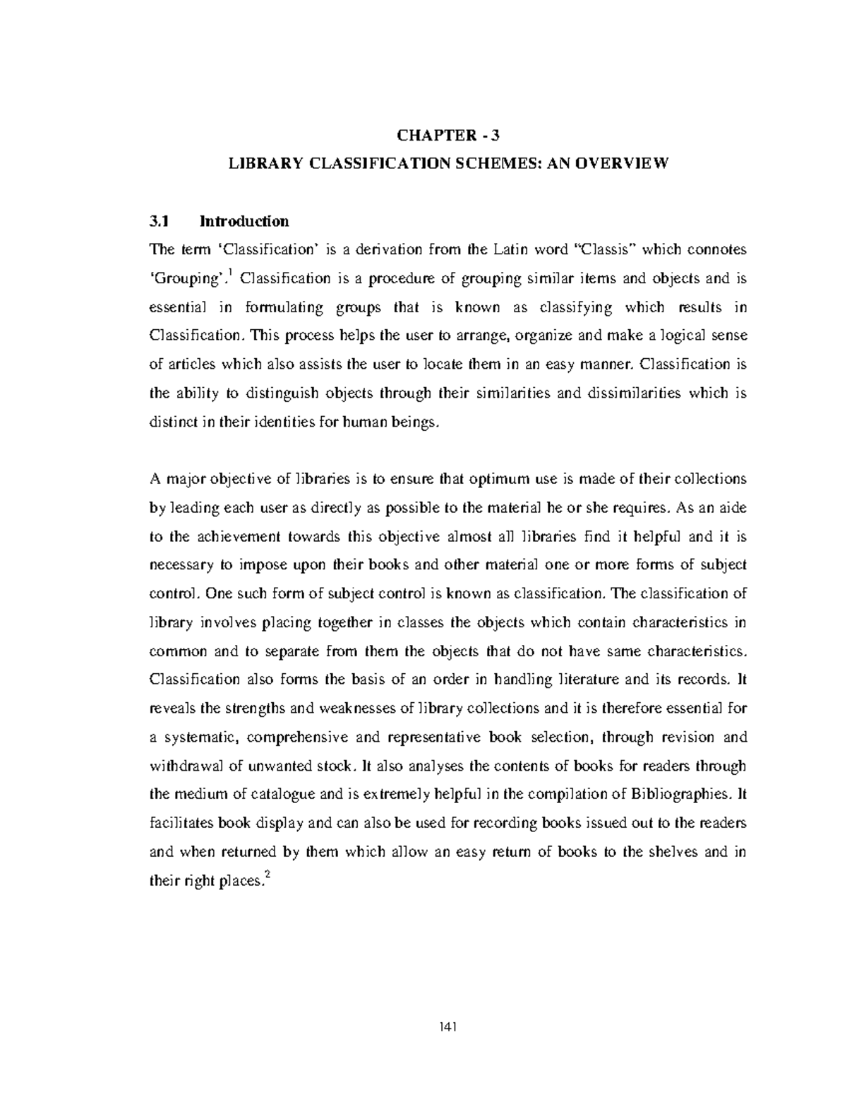 Library Classification 10 chapter 3 - CHAPTER - 3 LIBRARY ...