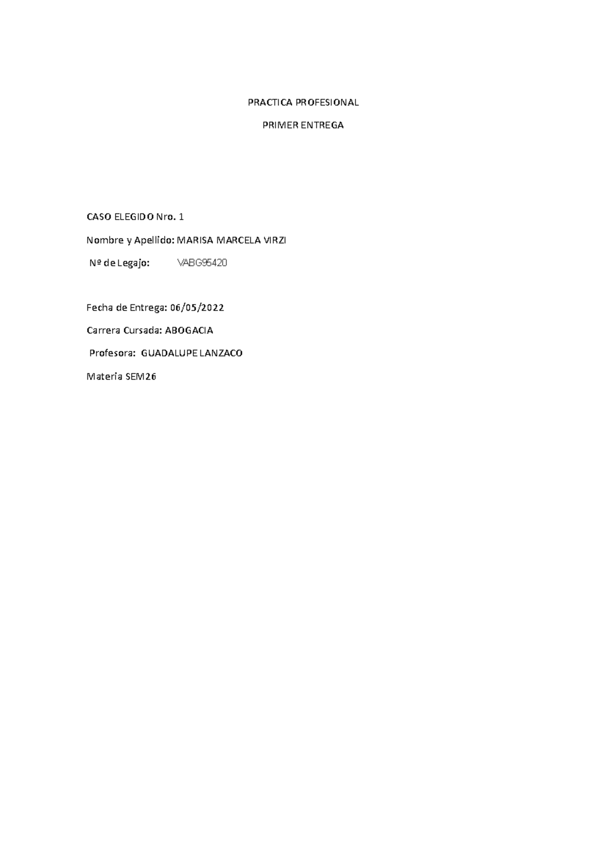 Entrega 2 PF - CARTA DOCUMENTO SOY SALUD - PRACTICA PROFESIONAL PRIMER ...