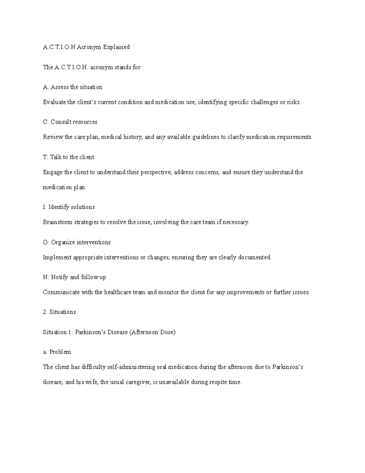 PSW Module 10 Assignment I - A.C.T.I.O Acronym Explained The A.C.T.I.O ...