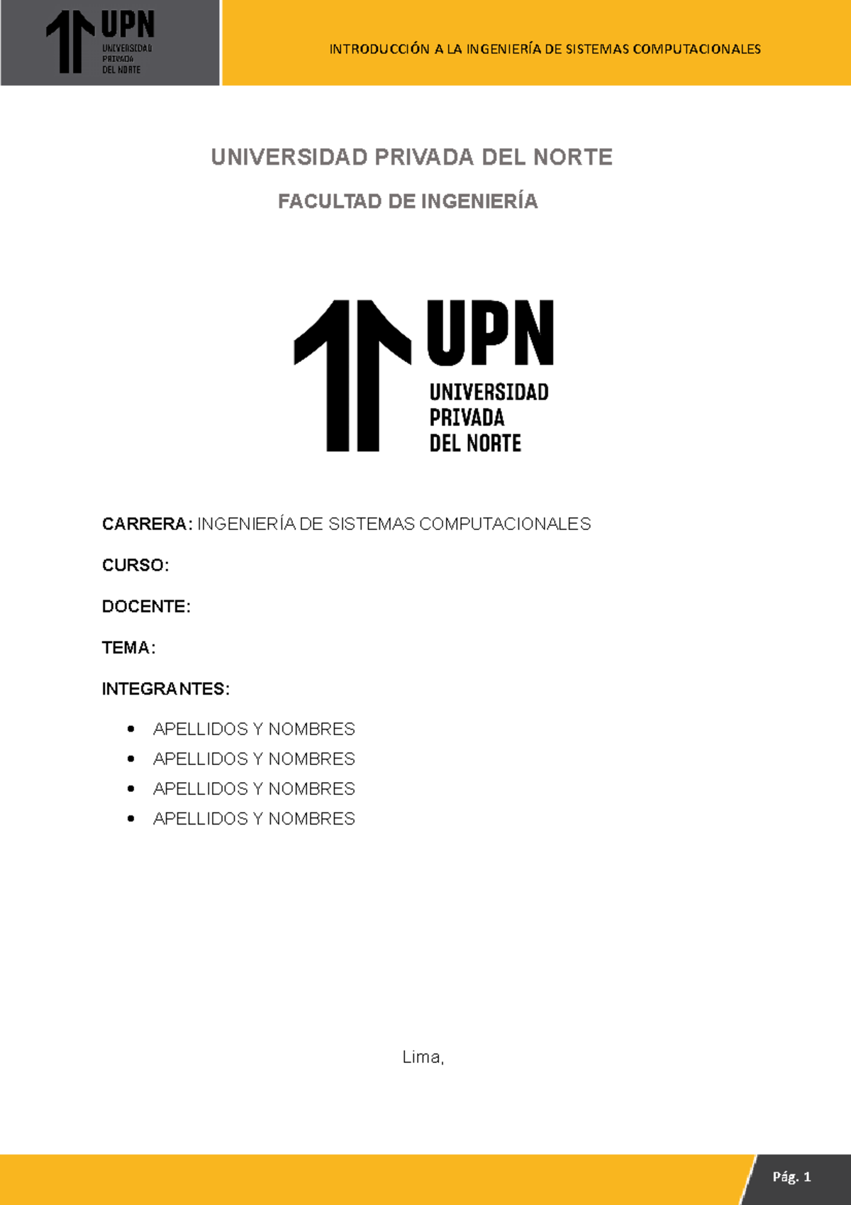 Plantilla WORD Trabajo - UPN - UNIVERSIDAD PRIVADA DEL NORTE FACULTAD ...