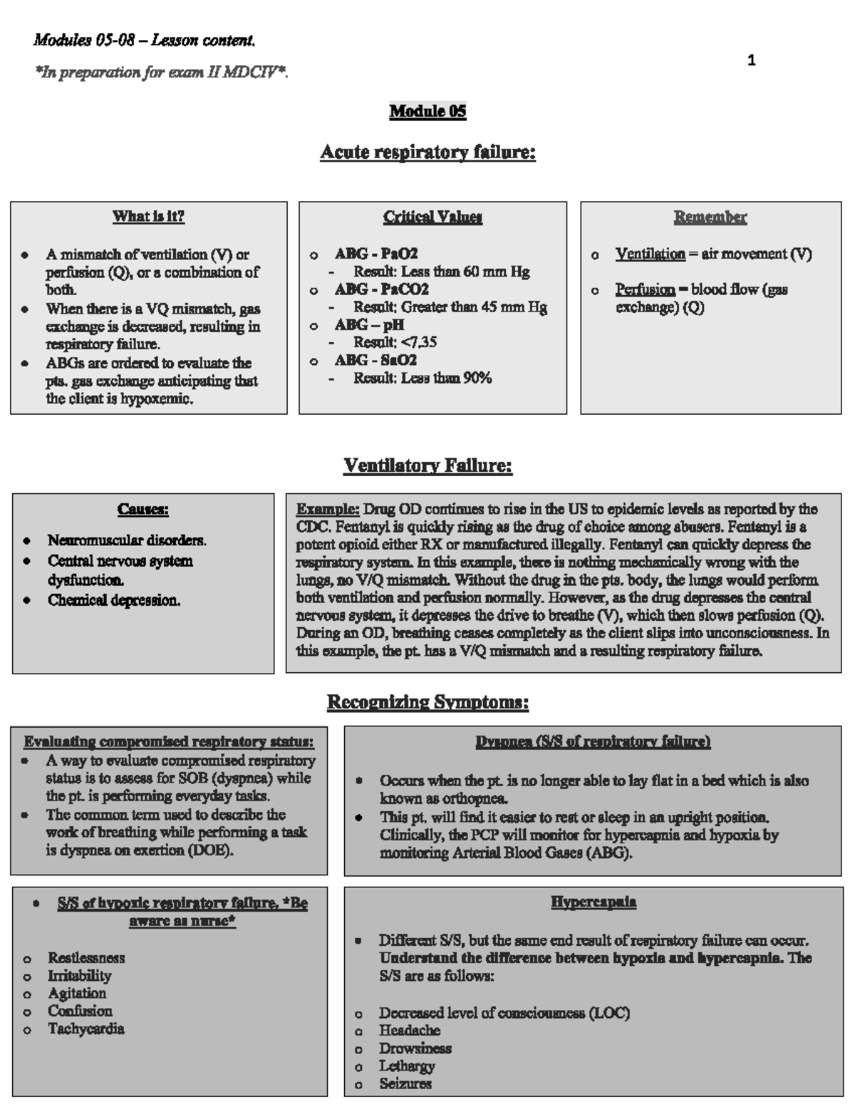 MDC4 Exam 2 study guide - Modules Lesson content. 1 preparation for ...