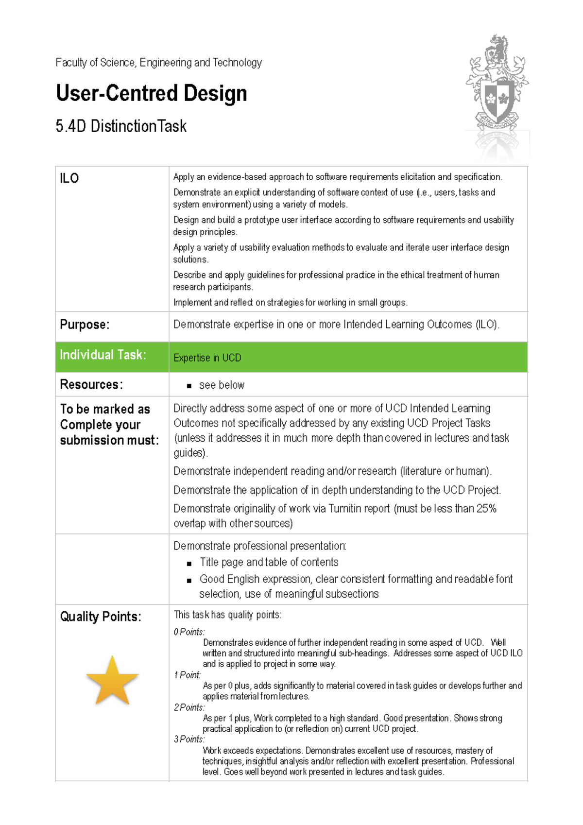 5.4 D task - individual task - Faculty of Science, Engineering and ...
